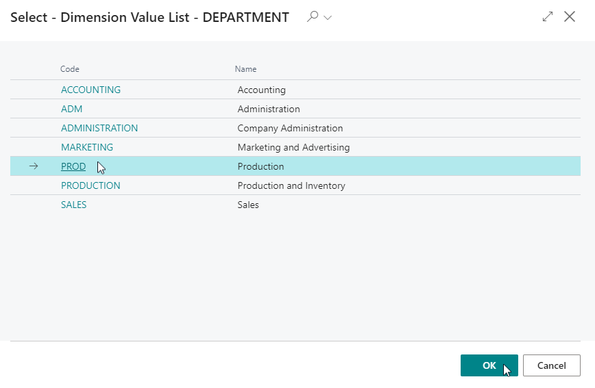 Set up dimensions in your item card